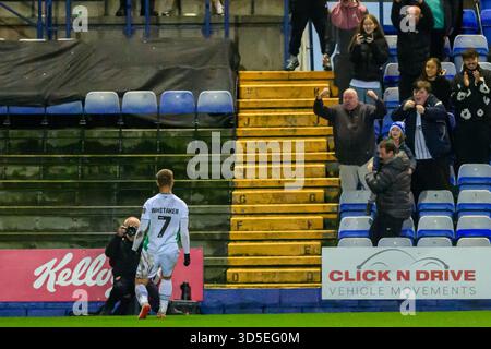 Charlie Whitaker of Tranmere Rovers FC celebrates scoring his side's ...