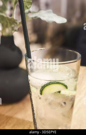 drinking a cold drink or beverage with smoke from cooling down drinking ...