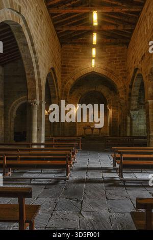 Interior walls of a church of Spanish Romanesque construction preserved ...
