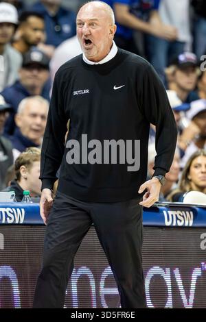 Butler head coach Thad Matta gestures during the first half of an NCAA ...