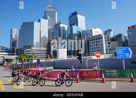 Hong Kong, China. 16th Nov, 2022. Shoppers walk through a shopping mall ...
