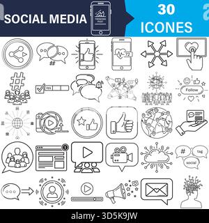 Set of Global Online Social Networking Icons Inside Colorful Cog Wheel ...