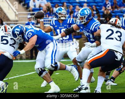Duke quarterback Darian Mensah (10) lines up on offense against ...