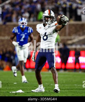 Virginia wide receiver Cam Ross (6) runs by Virginia Tech Hokies ...