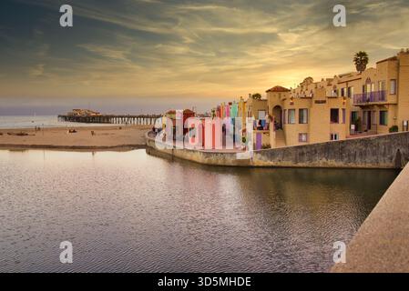 Santa Cruz bay on a calm day, California Stock Photo - Alamy