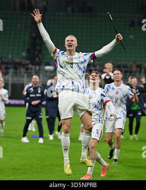 Erling Haaland of Norway celebrates after scoring a goal during the ...