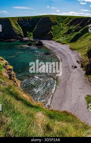 A beautiful view of the Dunnottar Castle on the northeast coast of ...