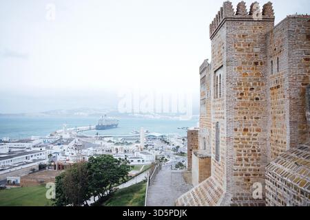 Scenic view of the African side of the Strait of Gibraltar featuring ...