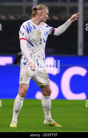 Erling Haaland of Norway celebrates after scoring a goal during the ...
