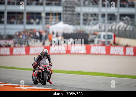 Marco Bezzecchi of Italy and Aprilia Racing seen during MotoGP GP7 ...