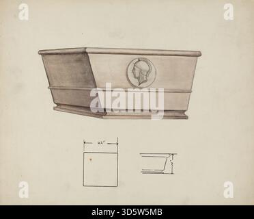 Drawing of an urn showing its shape, proportions, and decorative ...