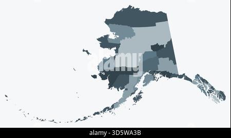 Map of Alaska with counties. Just a simple state border map with county ...