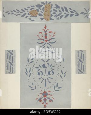 A stencilled wall detail by Alvin M Gully from circa 1940, showing ...