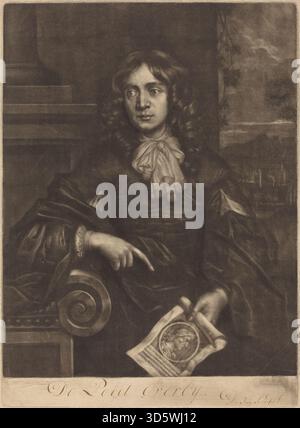 Engraving by William Faithorne, circa 1690, depicting poet Thomas ...