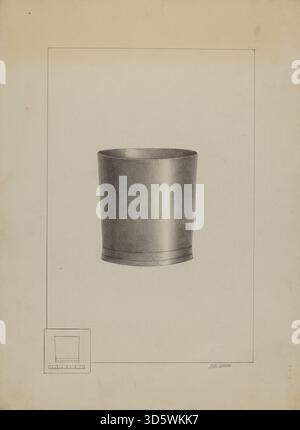 The pewter beaker by John Garay, circa 1936, is a small drinking vessel ...