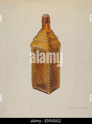 A circa 1939 bitters bottle by Dorothy Brennan, made from glass for ...