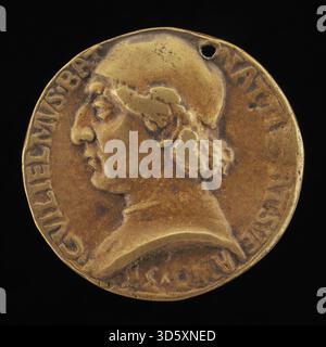 Obverse side of a medal by Niccolò Fiorentino depicting Bianca Riario ...