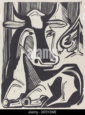 Ernst Ludwig Kirchner, Large Cow Lying Down, (Große liegende Kuh), 1929 ...
