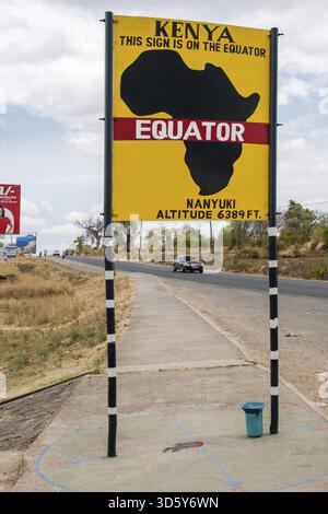 Equator sign board, Kenya Stock Photo - Alamy