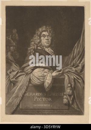 Engraving by Pieter Schenck I after Gerard de Lairesse depicting Gerard ...