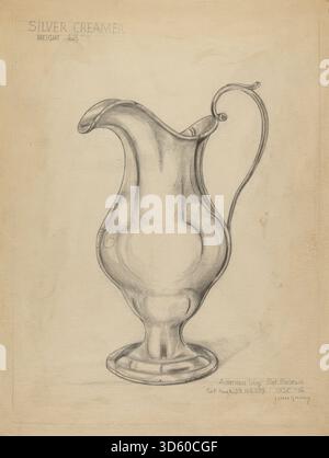 A silver pitcher by John Garay, circa 1936, featuring a handled spouted ...