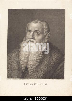 This artwork by Moritz Steinla depicts the German painter Lucas Cranach ...