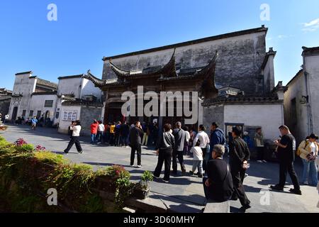 Tourists visit Xidi Village at Yi County in Huangshan City, Anhui ...