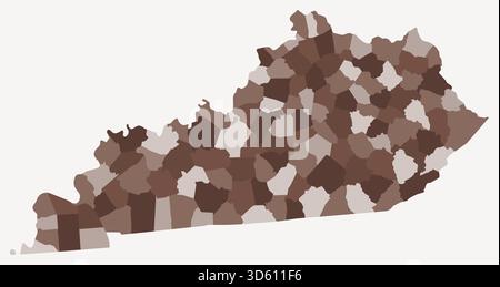 Map of Kentucky with counties. Just a simple state border map with ...