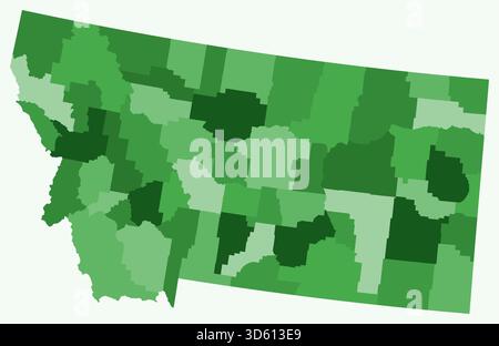 Map of Montana with counties. Simple state border map with county ...