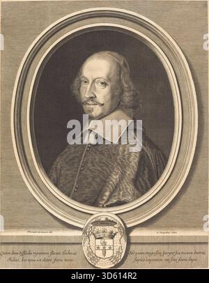 Engraving by Robert Nanteuil depicting Cardinal Jules Mazarin, showing ...