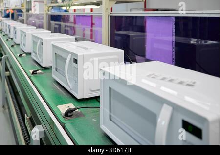 Manufacturing process of microwaves in a production facility during ...