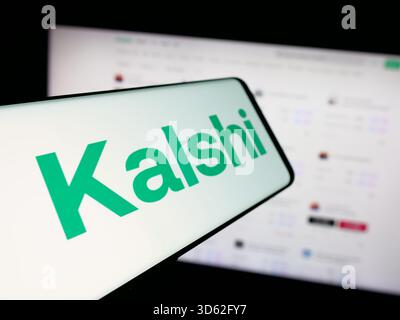 In this photo illustration, the Kalshi logo is seen displayed on a ...