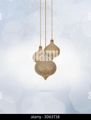 Christmas decorations with balls on gray wall of old building Stock ...