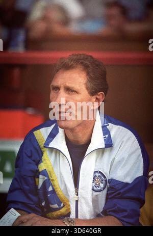 Former Leeds United manager Howard Wilkinson on the pitch at half time ...