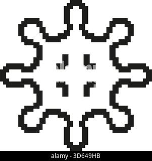 Virus Structure Pixel Art Icon. Microbiology, Infection, And Pathogen ...