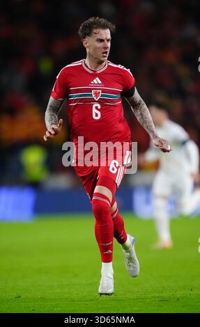 Wales’ Joe Rodon during the FIFA World Cup Group B match at the Ahmad ...