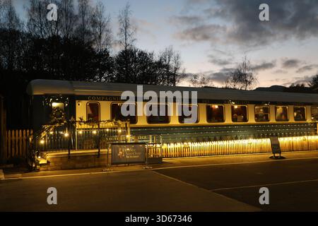 The Wee Choo Choo Thai Restaurant by night Pitlochry Scotland November ...