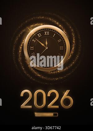 Happy New Year 2026 illustration in french langage with fireworks Stock ...