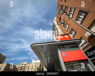 Urban bus of the Empresa Municipal de Transportes de Madrid (EMT), on ...