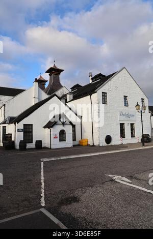 Whisky barrel sign outside Dalwhinnie Distillery Scotland November 2025 ...