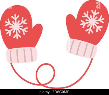 Pair of winter mittens, element of winter - Vector illustration Stock ...