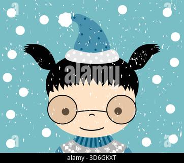 New Year greeting card in geometric style. Santa Claus wishes happy ...