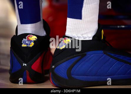 Kansas center Paul Mbiya (34) and guard Jamari McDowell (11) celebrate ...