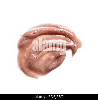 Spilled shampoo or liquid soap on a white background. Foam with large ...