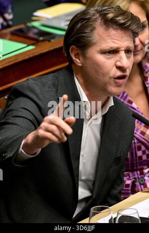 N-VA's Axel Ronse pictured during a plenary session of the Chamber at ...