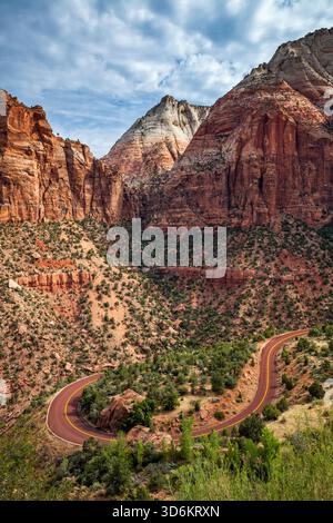 Highway cuts through Red Rock Canyon, Nevada Stock Photo - Alamy