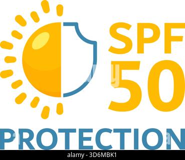 SPF 50 icon with a sun, vector Stock Vector Image & Art - Alamy