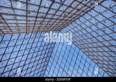 The Louvre’s Inverted Pyramid and spiral staircase in Paris Stock Photo ...