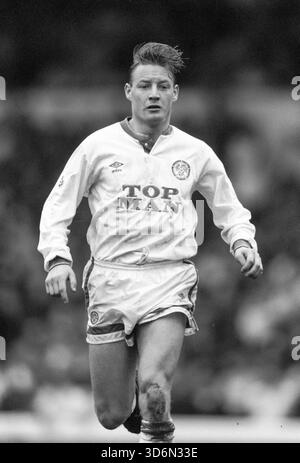 David Batty pictured during his football career with Leeds United ...