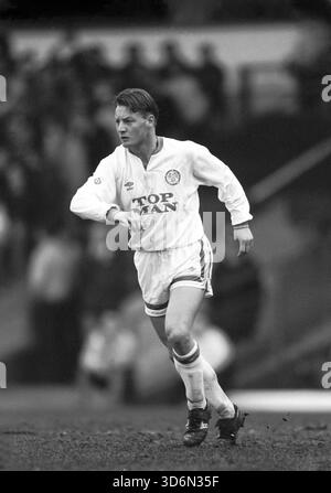 David Batty In action pictured during his football career with Leeds ...